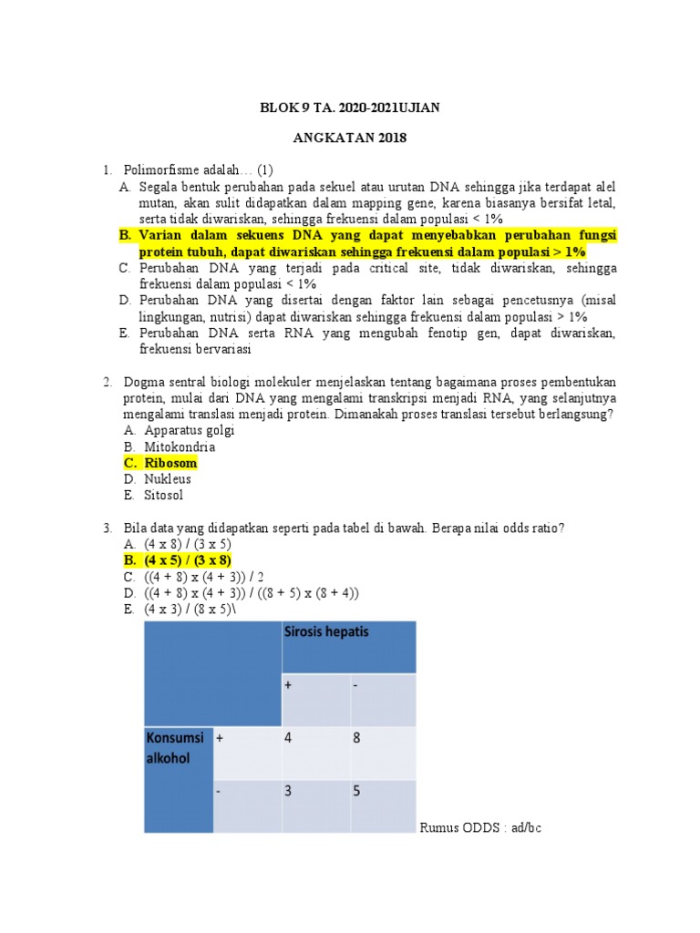 Ujian Blok 9 | PDF | Sains & Matematika