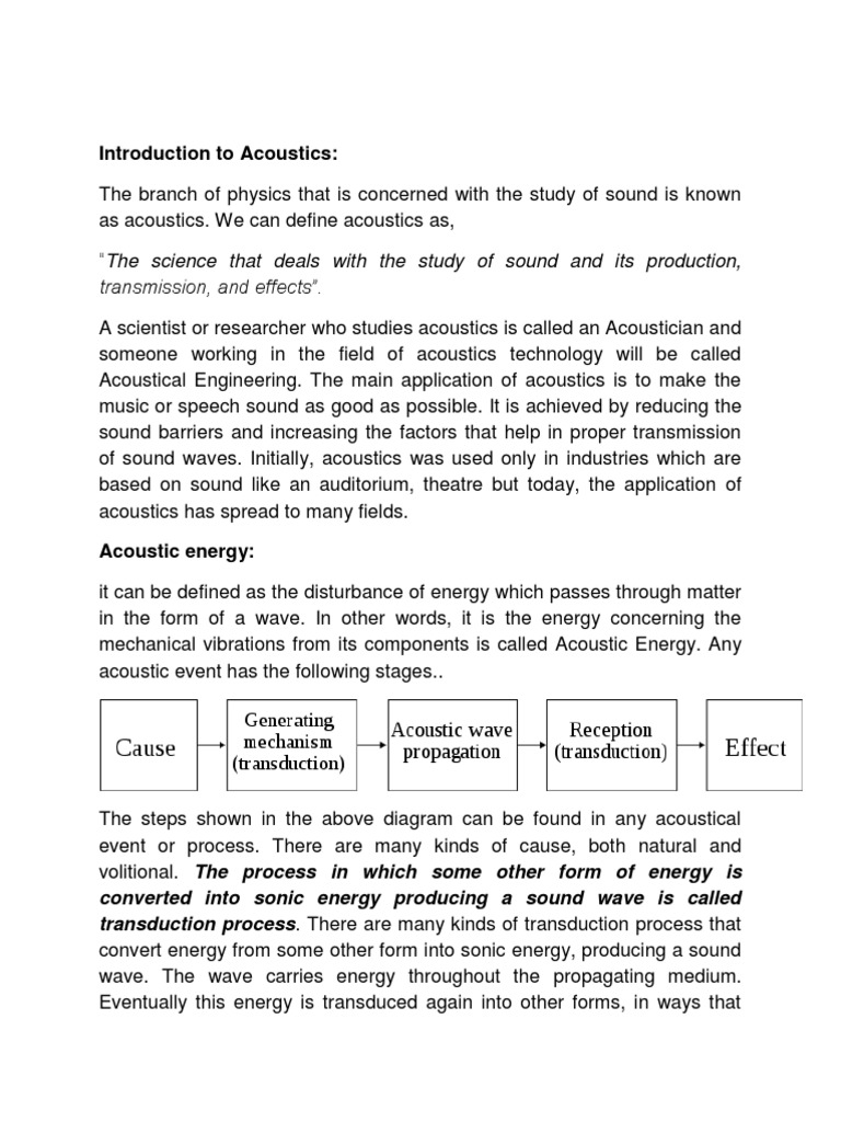 Introduction of Acoustic | PDF | Acoustics | Sound