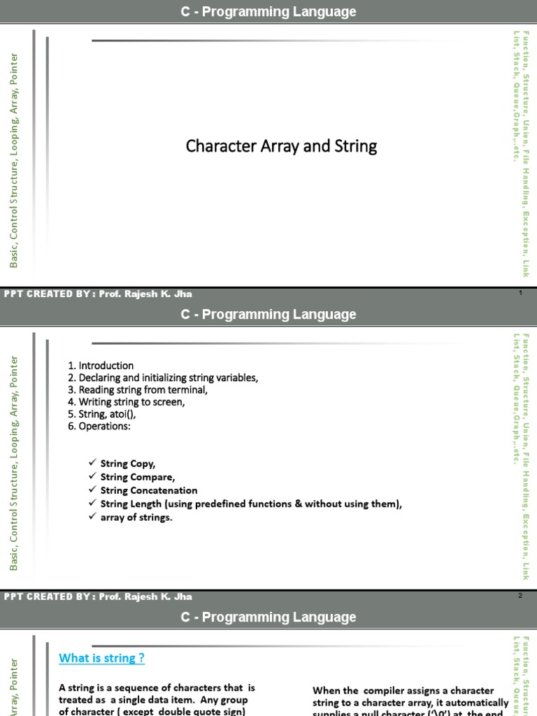 C-Character Array and String | PDF | String (Computer Science ...