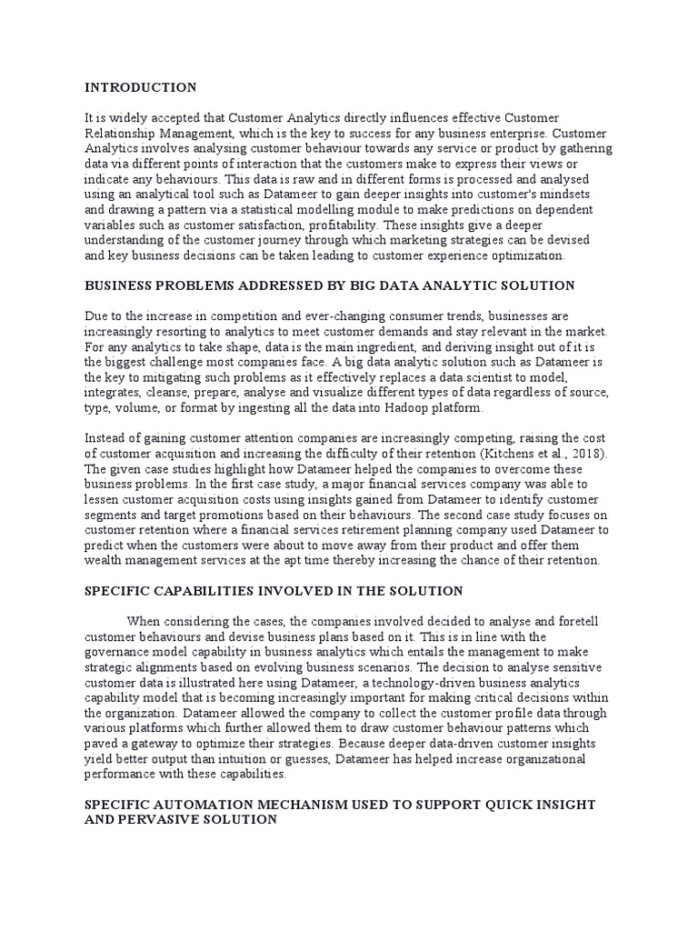 Customer Analytics Report | PDF | Analytics | Customer Experience