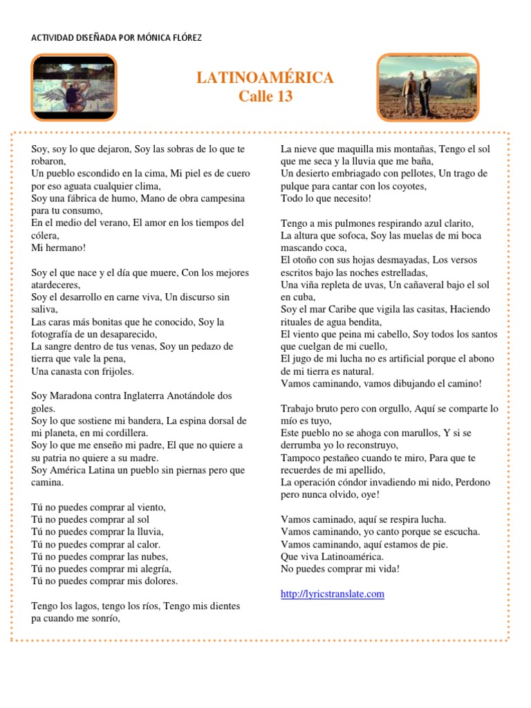 Análisis de "Latinoamérica" de Calle 13 | PDF | Colombia | America latina