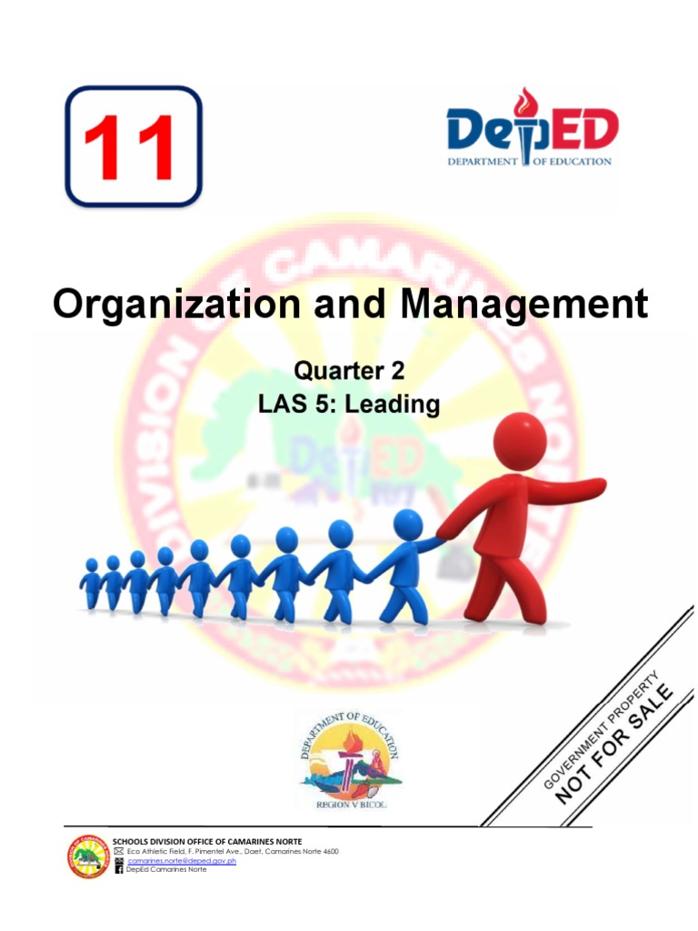 Organization and Management: Quarter 2 LAS 5: Leading | PDF ...
