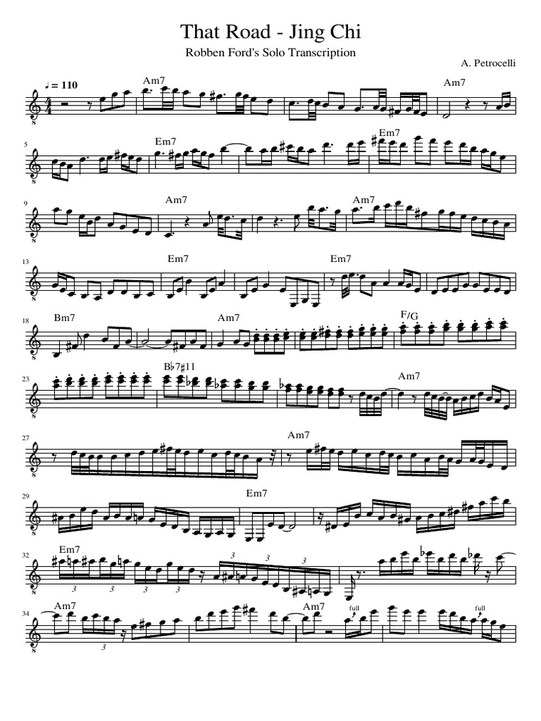 That Road - Jing Chi Transcription | PDF