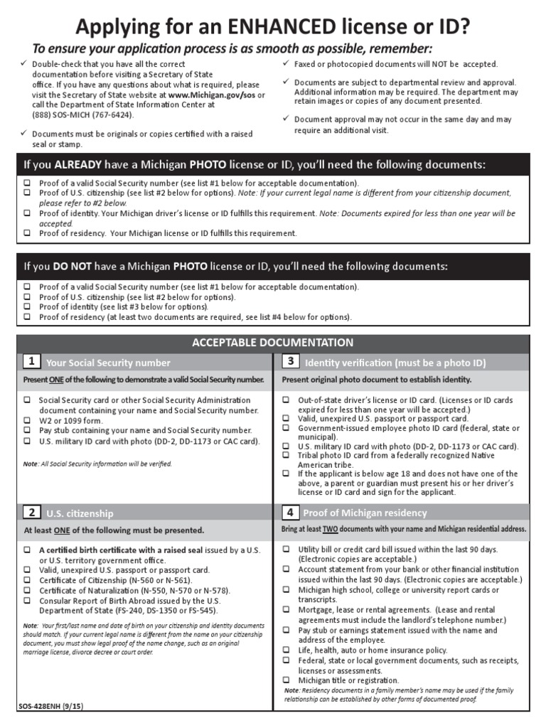 Michigan Drivers License Docs | PDF | Identity Document | Birth Certificate