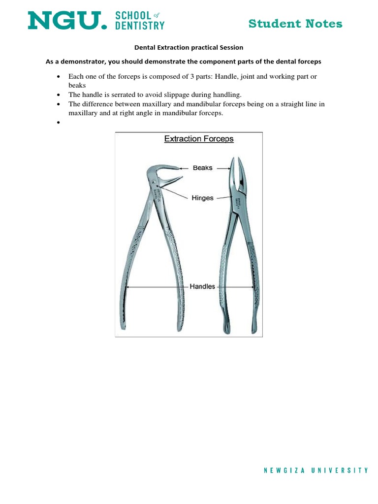 Dental Extraction Student Notes | PDF | Dentistry | Clinical Medicine