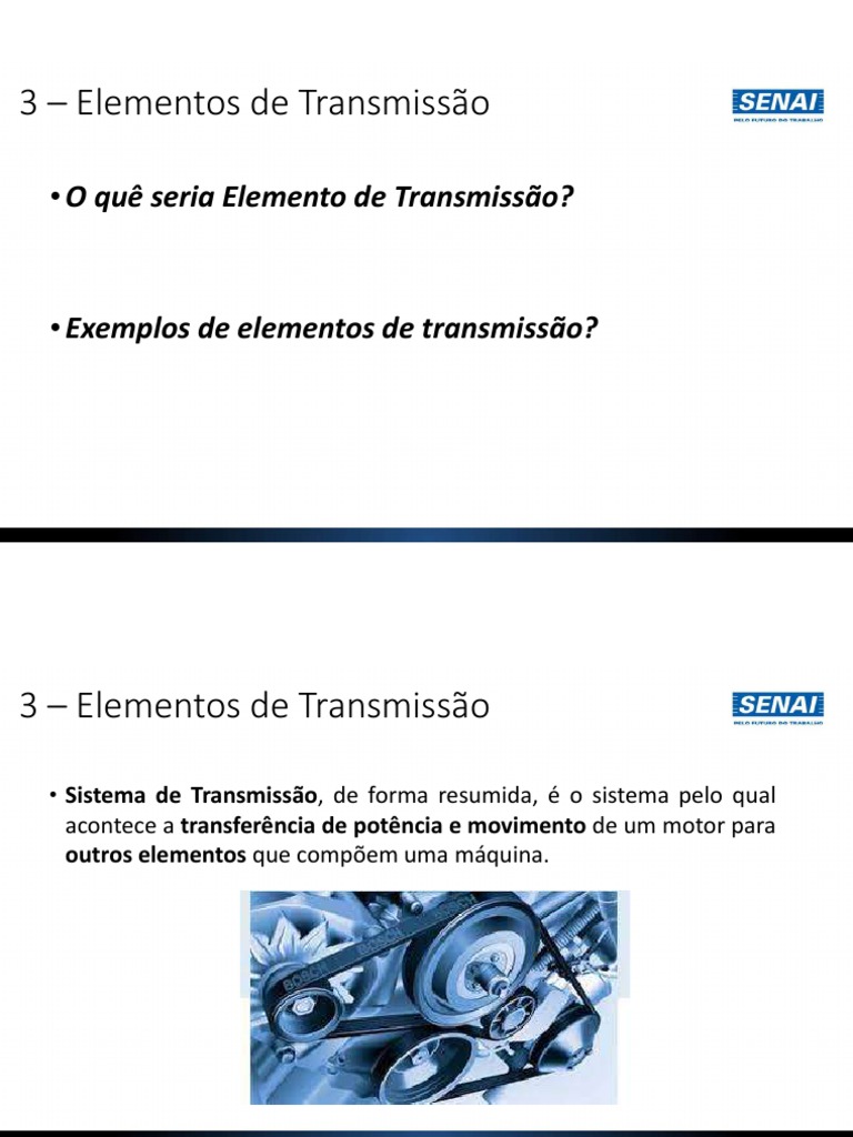 Elem Maq - Elem Transmissão | PDF | Cinto (mecânico) | Transmissão (Mecânica)