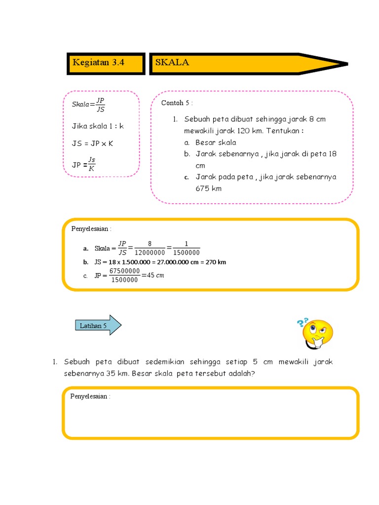 Menghitung Skala Peta dan Jarak Sebenarnya | PDF