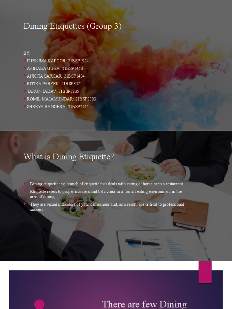 Dining Etiquettes (Group 3) | PDF