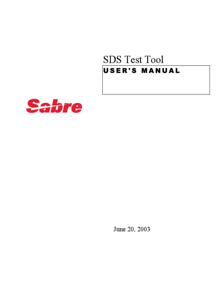 SDS Test Tool: User'S Manual | PDF | Menu (Computing) | Window (Computing)