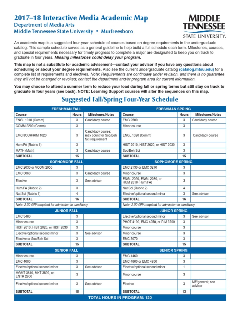 MTSU Interactive Media Credit Map | PDF | Higher Education ...