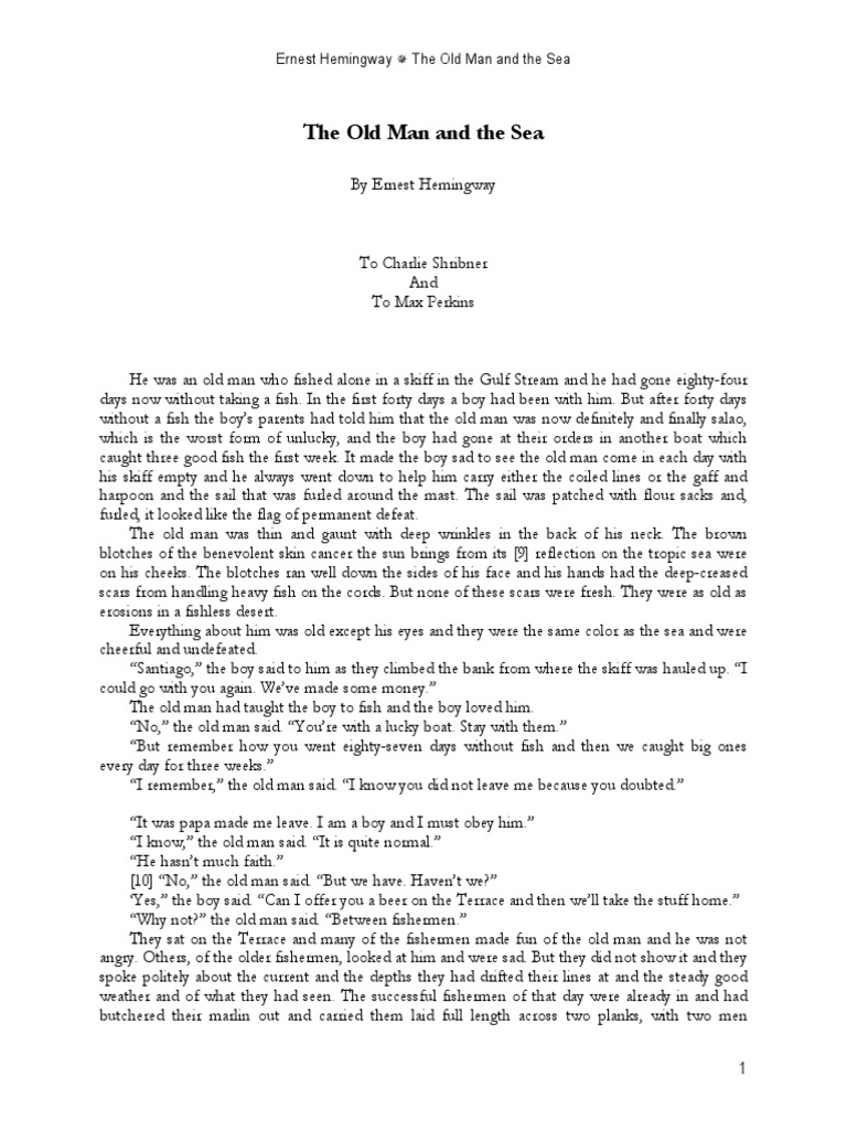 Hemingway's Old Man and the Sea Insights | PDF