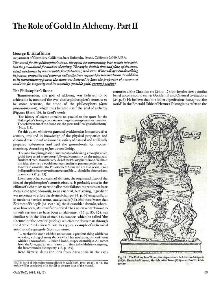 The Role of Gold in Alchemy. Part II | PDF | Alchemy
