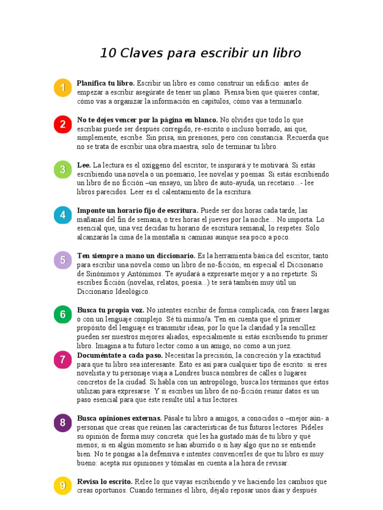 10 Claves para Escribir Un Libro | PDF | Libros | Novelas