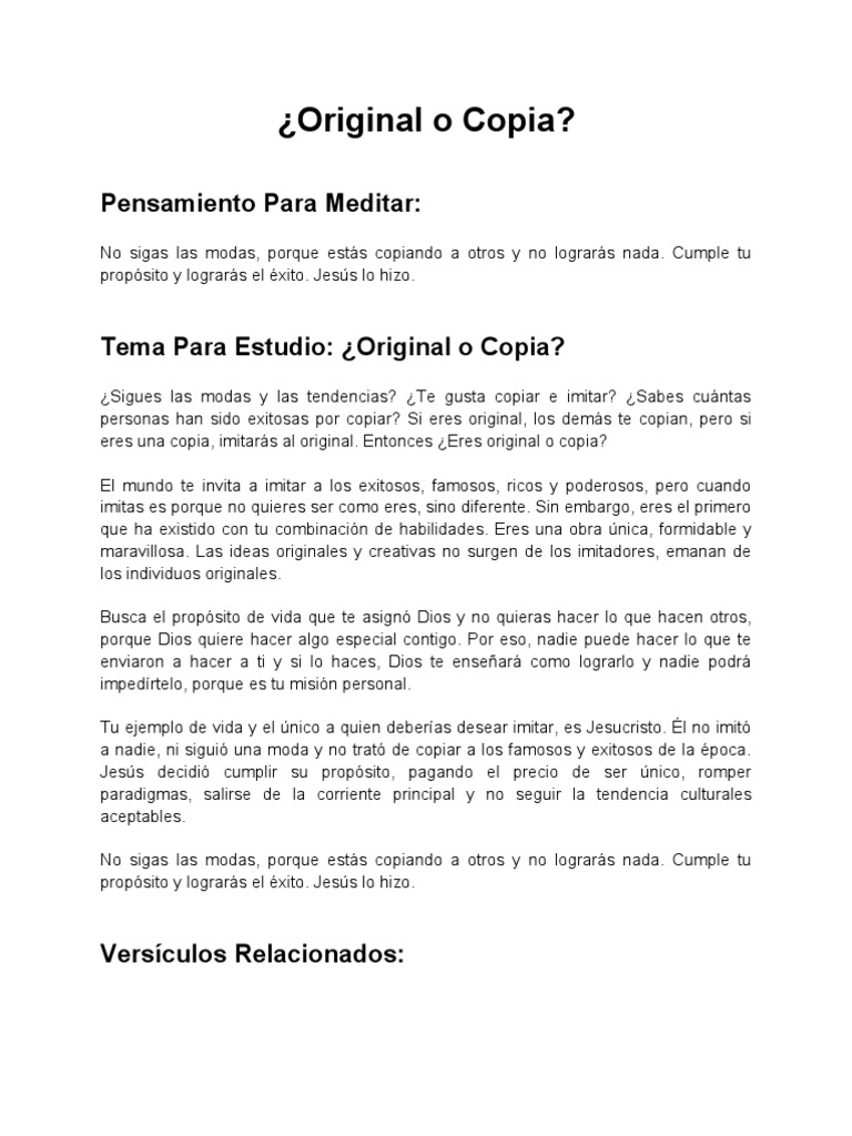 ¿Original o Copia? | PDF | Jesús | Dios