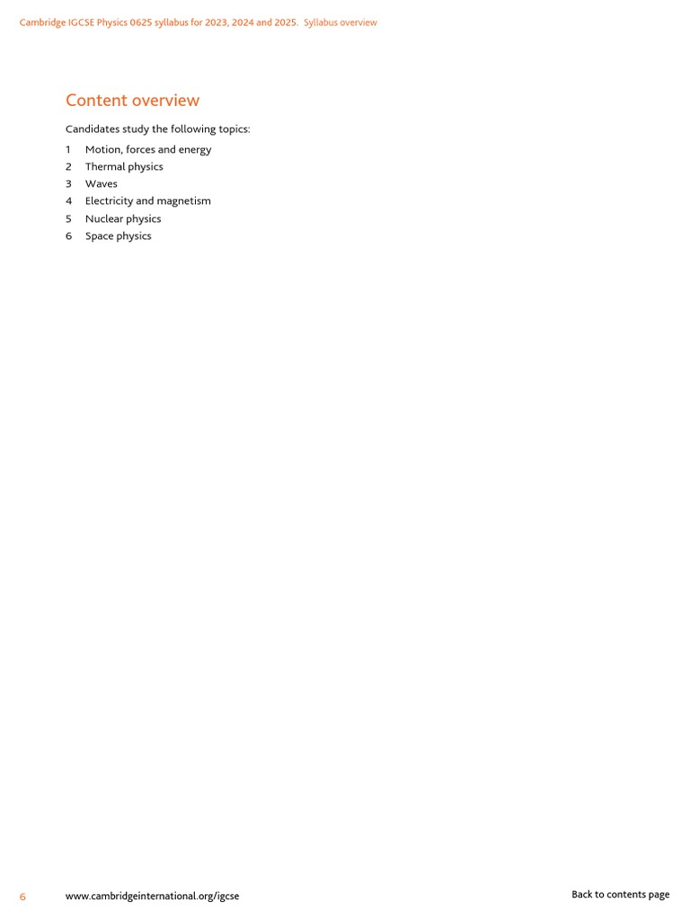 IGCSE Physics Syllabus Overview | PDF | Trigonometric Functions ...