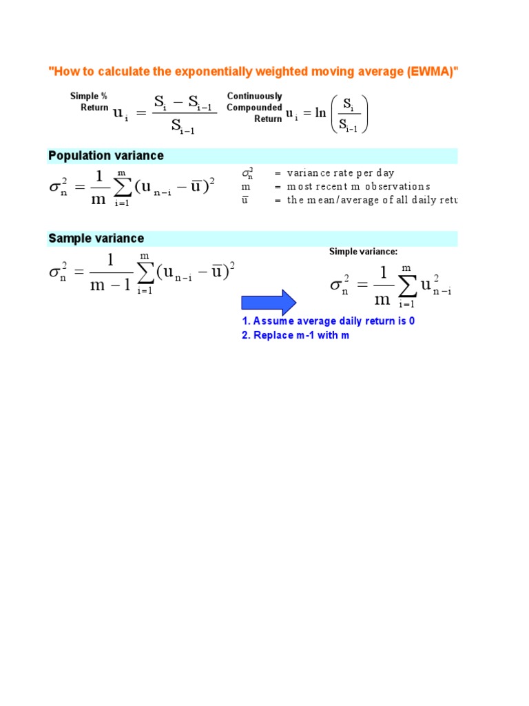 Calculate the exponentially weighted moving average (EWMA | PDF ...