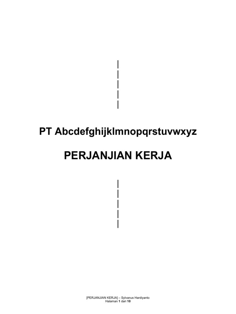 Contoh Perjanjian Kerja PKWTT | PDF
