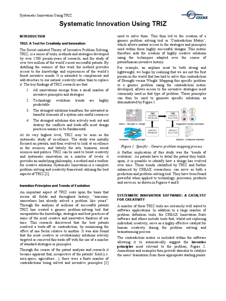 Creax - Systematic Innovation Using Triz | PDF | Creativity | Science And Technology