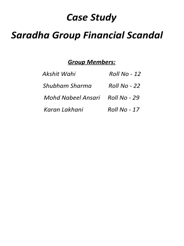 Saradha Group Financial Scandal Latest | PDF | Government | Public Law