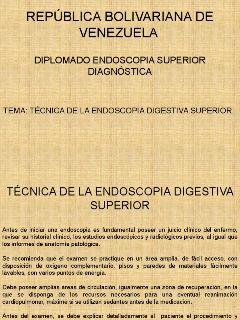 Tecnicas de La Endoscopia Digestiva Superior | PDF | Endoscopia | Estómago