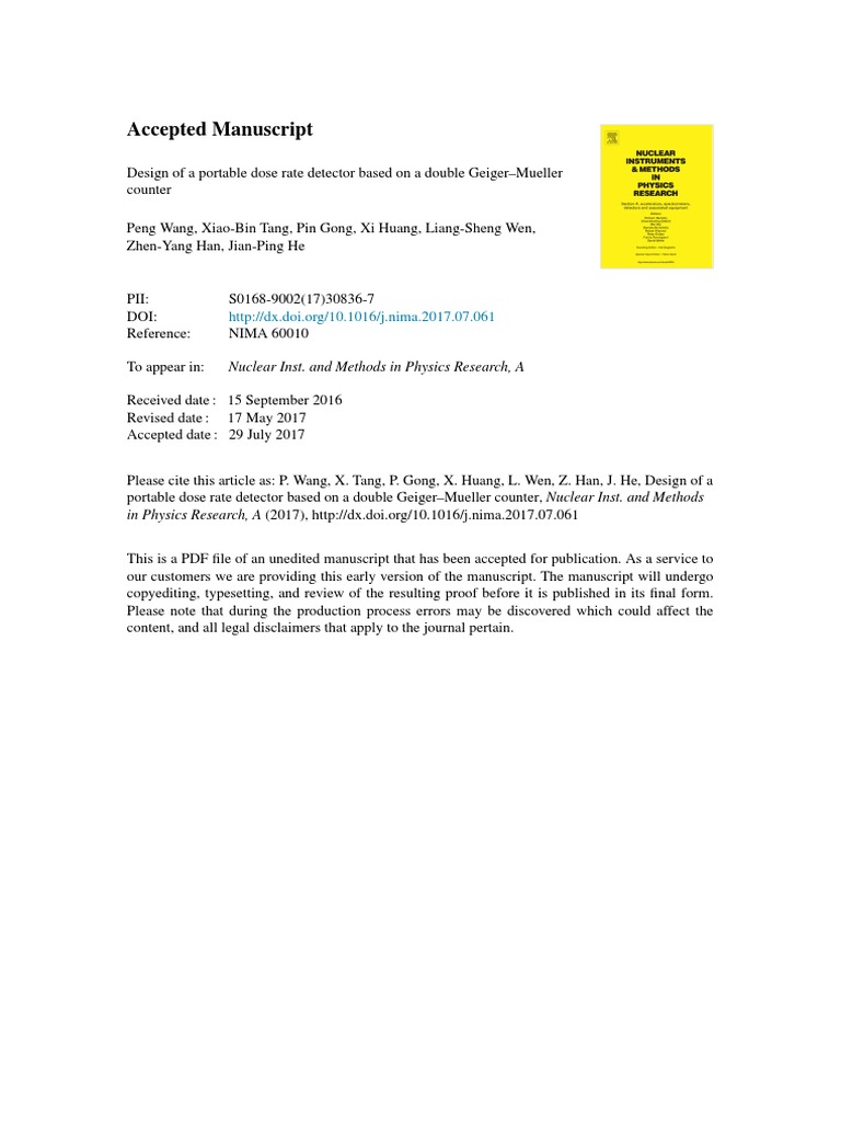 Portable Dose Rate Detector Design | PDF | Ionizing Radiation | Gamma Ray