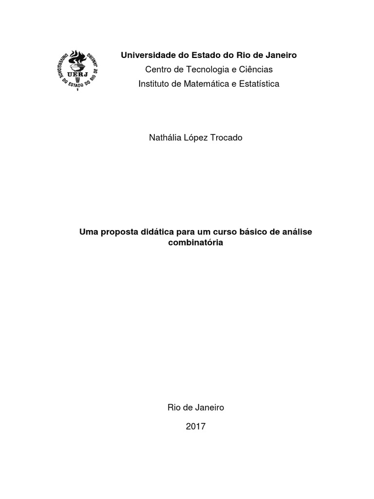 Proposta Didática para As Aulas de Análise Combinatória | PDF | Leonhard Euler | Ensino de ...