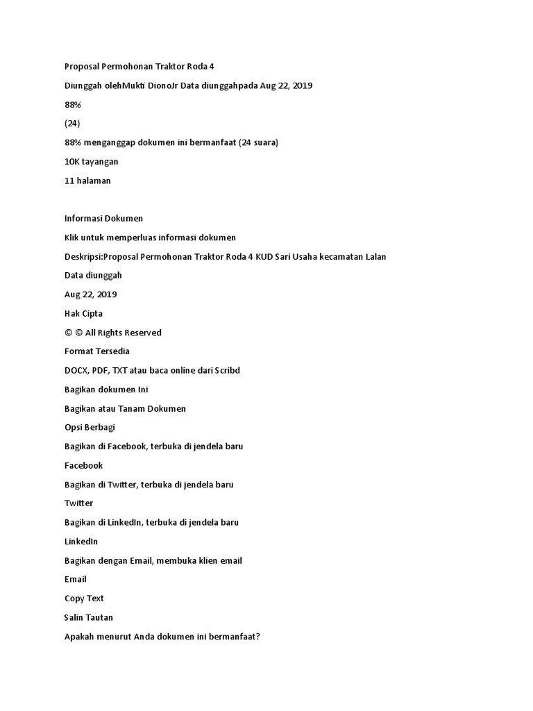 Proposal Traktor | PDF