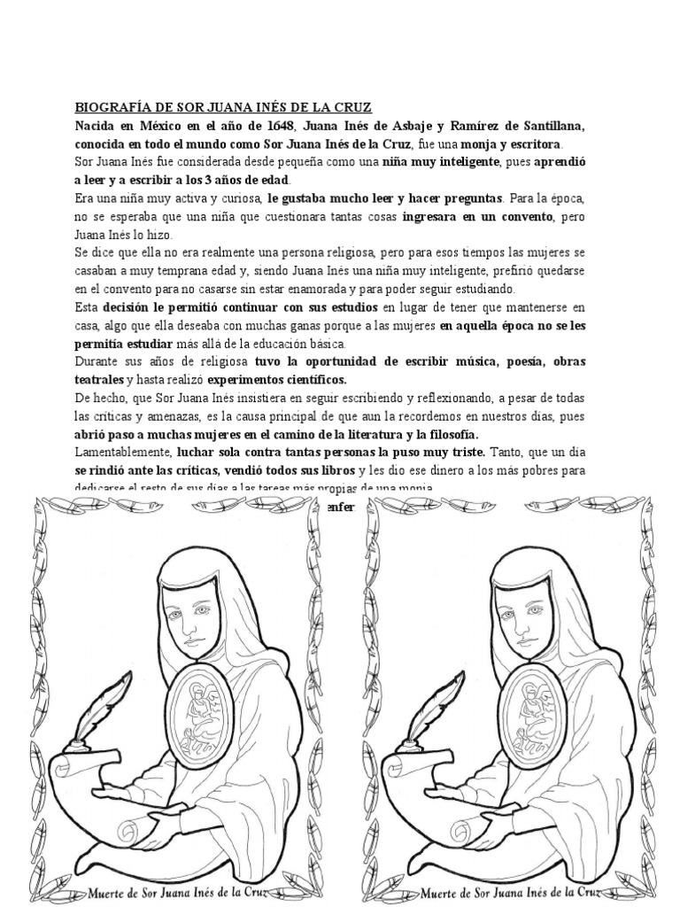 Biografía de Sor Juana Inés de La Cruz | PDF | Clásicos