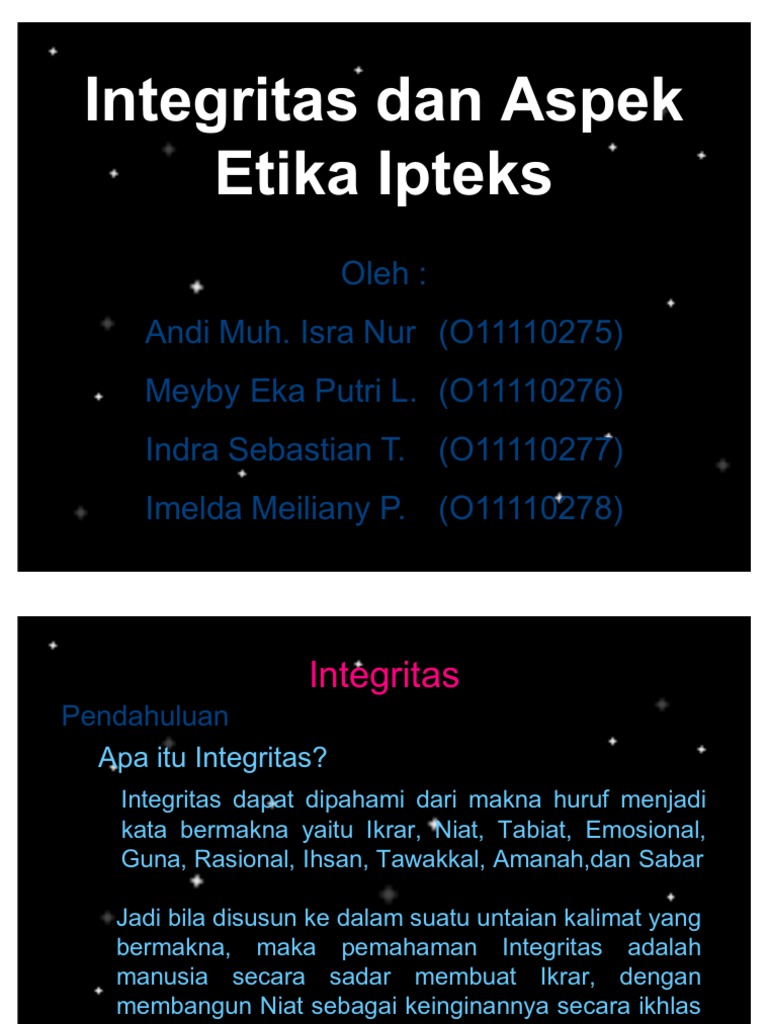 Integritas Dan Etika Ipteks | PDF
