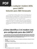 Configura Cualquier Modem ADSL para CANTV - Solución para ABA Venezuela ...