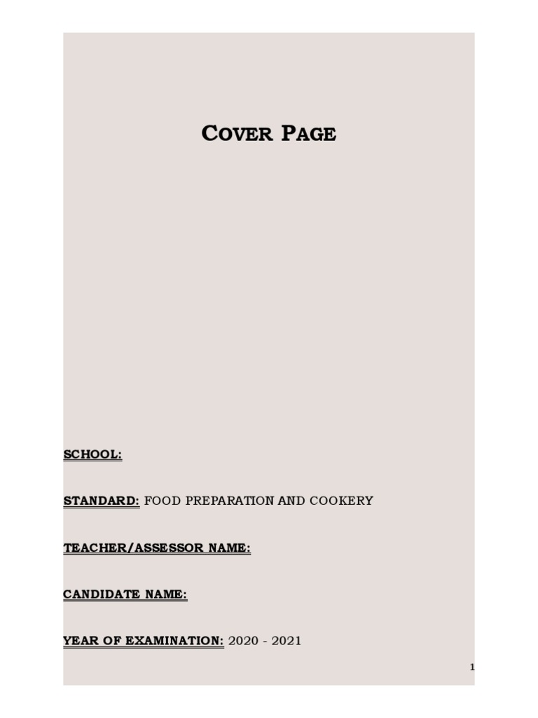Food Prep and Cookery Portfolio | PDF | Foods | Cooking