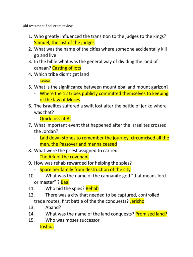 A Comprehensive Review of Key People, Events and Concepts from the Old ...