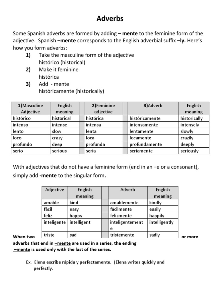 Adverbs Notes | PDF | Adverb | Language Families