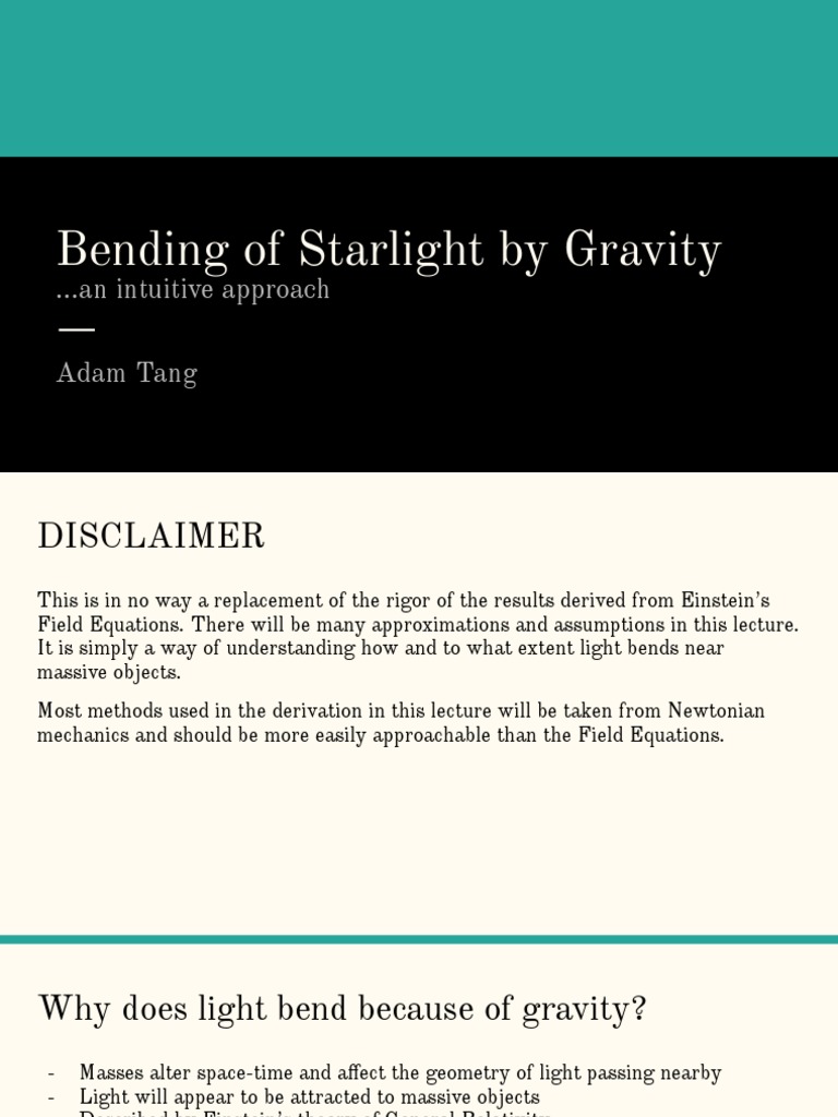 Bending of Starlight by Gravity | PDF | General Relativity | Gravity