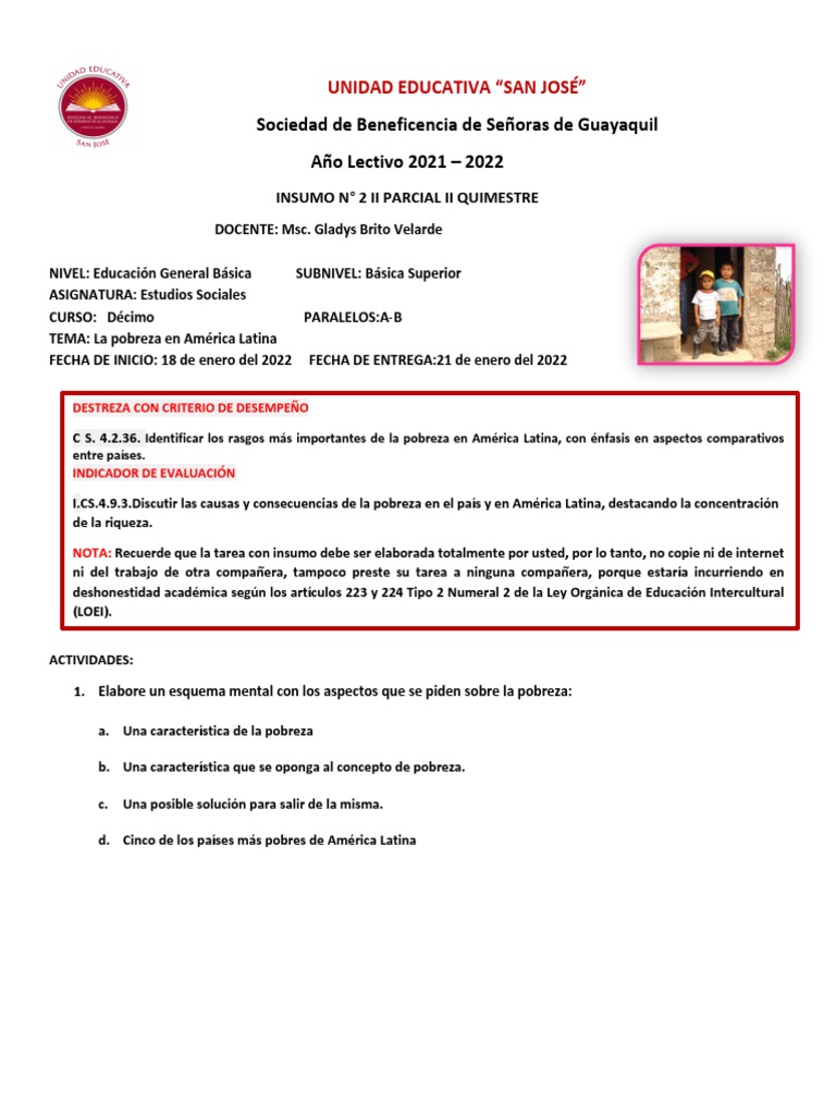 Tarea Con Insumo - 2ºp 2ºquim Eess 10mos pdf-1461642224227 | Descargar gratis PDF | Pobreza ...