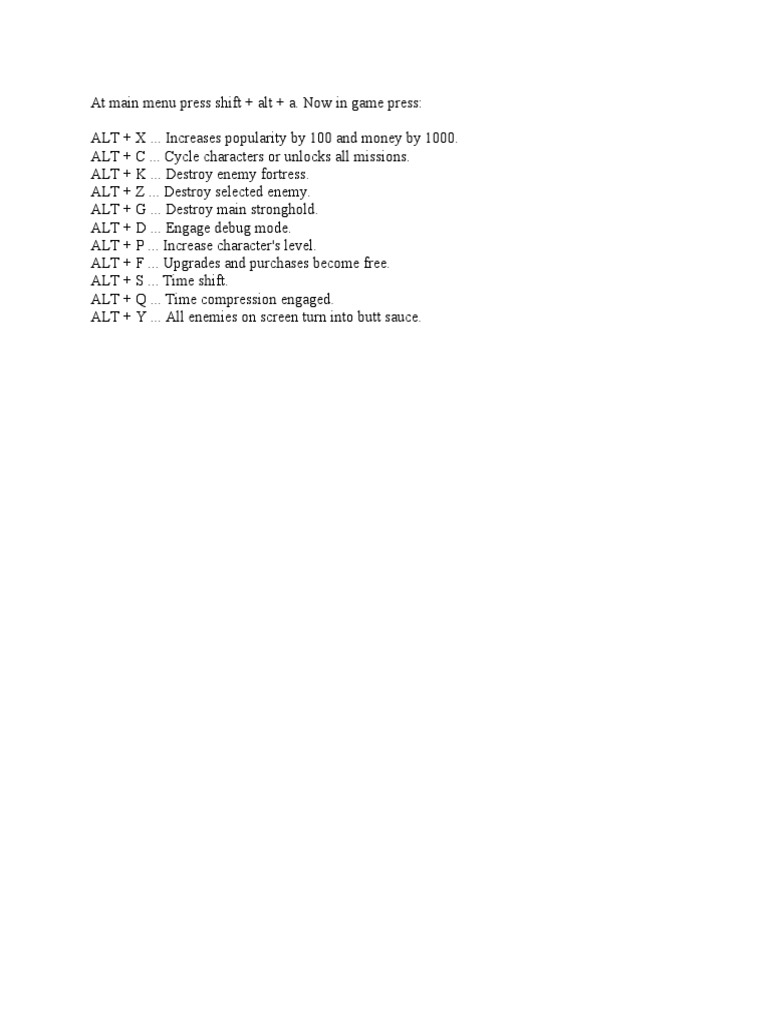 Cheat Codes for Gamers | PDF