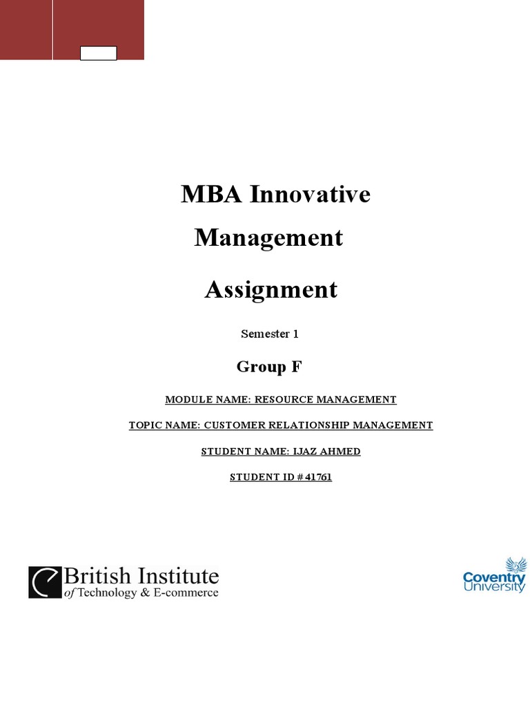 MBA Innovative Management Assignment: Group F | PDF | Business | Brand