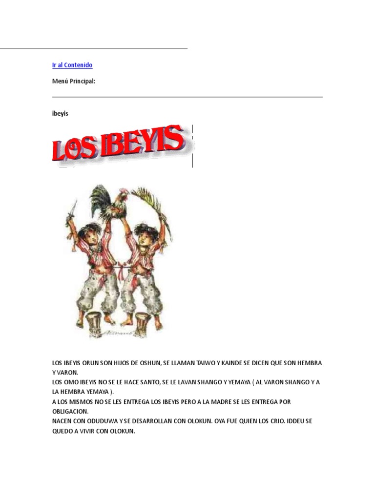 Ibejis: Orígenes y Ritualidades en la Santería | PDF | Religión étnica ...