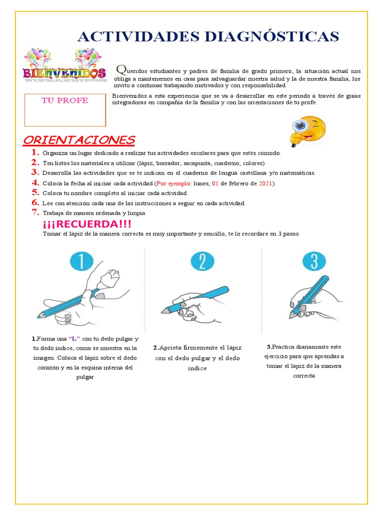 Diagnostico Español Primero | PDF | Artes del Lenguaje y Comunicación