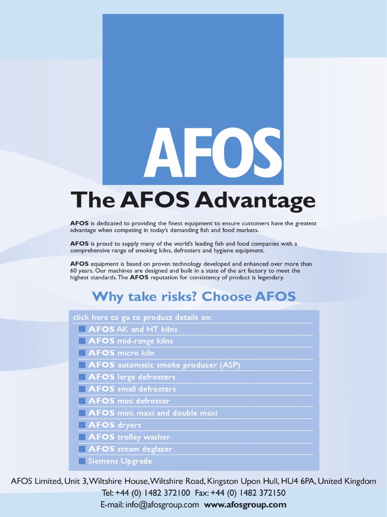 AFOS Smoking Kilns and Equipment Overview | PDF | Smoking (Cooking)