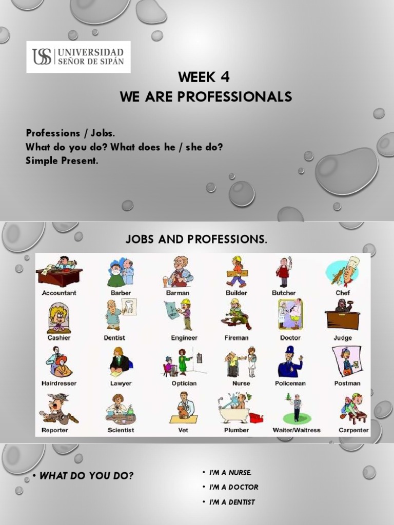 Proffessions - Simple Present | PDF