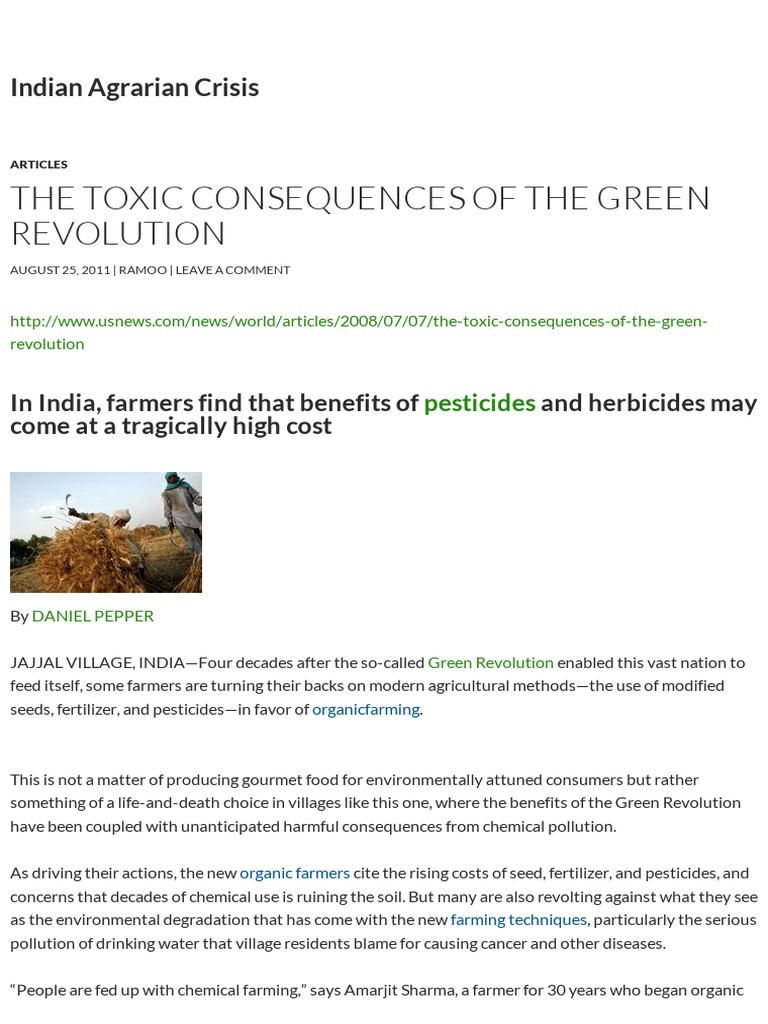 Toxic Consequences of the Green Revolution | PDF | Agriculture | Green ...