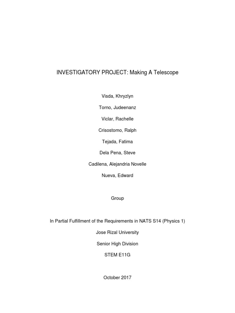 DIY Telescope Project Using Household Items | PDF | Telescope | Optics