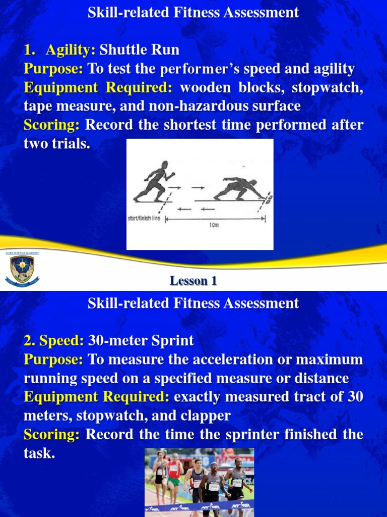 Skill Related Fitness Assessment Procedure PDF