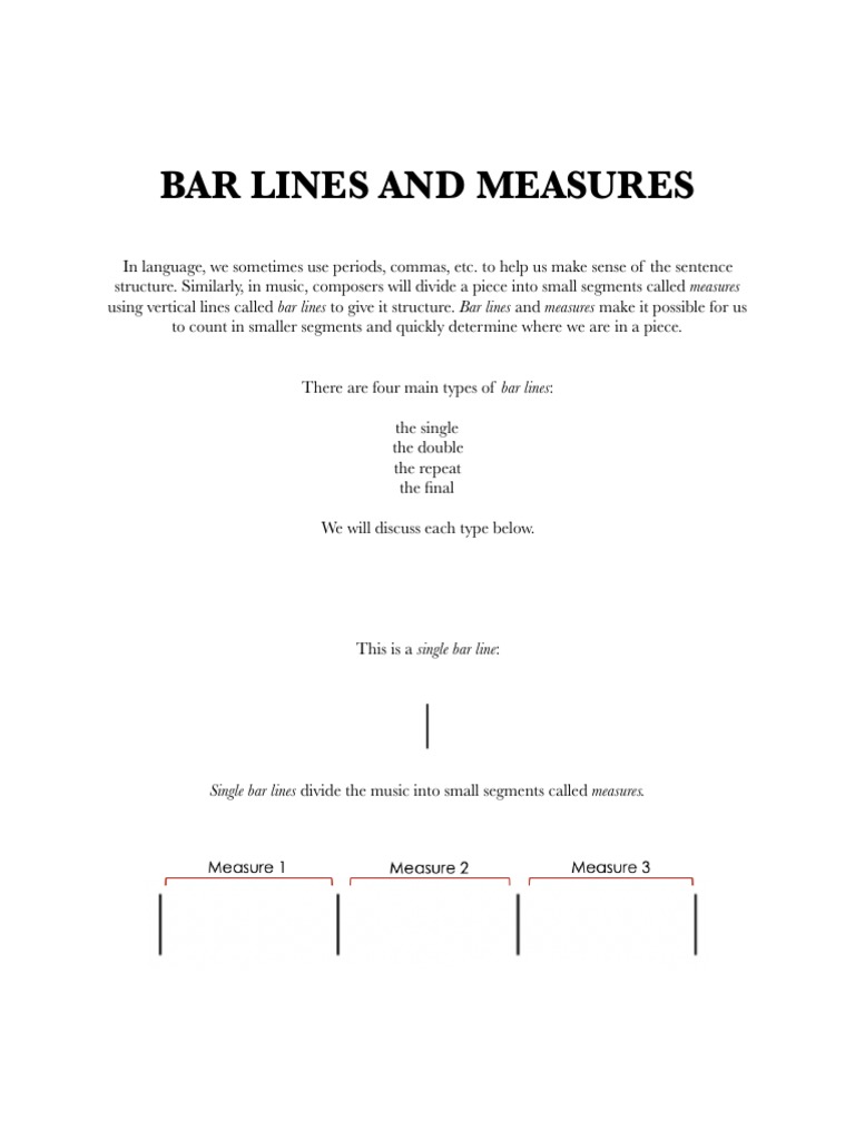 Worksheet - Bar Lines and Measures | PDF | Linguistics