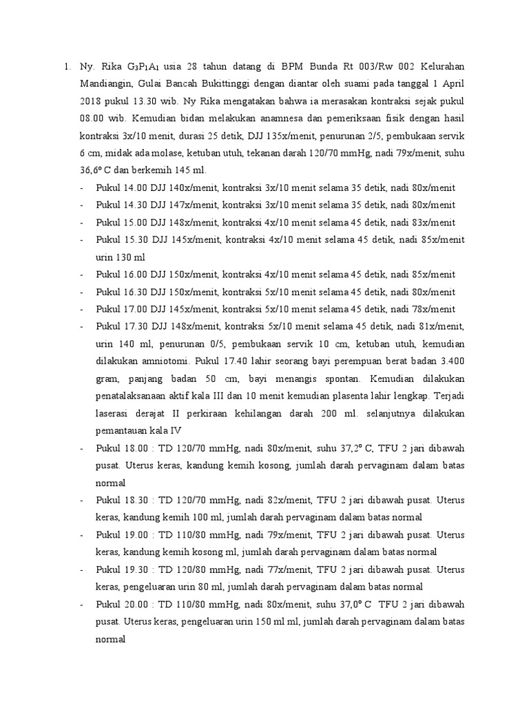 Soal Partograf | PDF