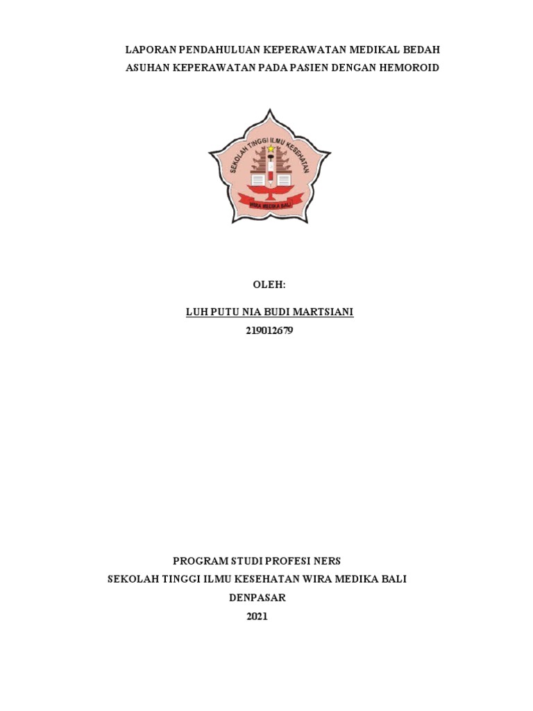 LP Bedah Hemoroid (Luh Putu Nia Budi Martsiani - 219012679) | PDF