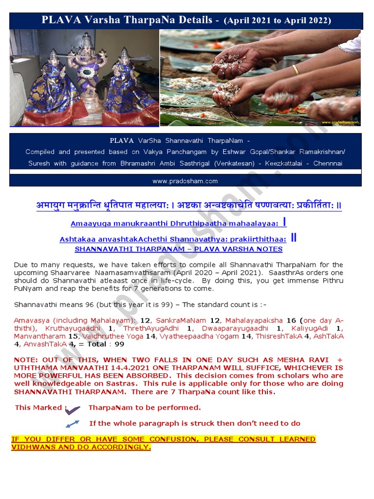 Tharpanam Manthiram | PDF | Indian Religions | Hindu Mythology