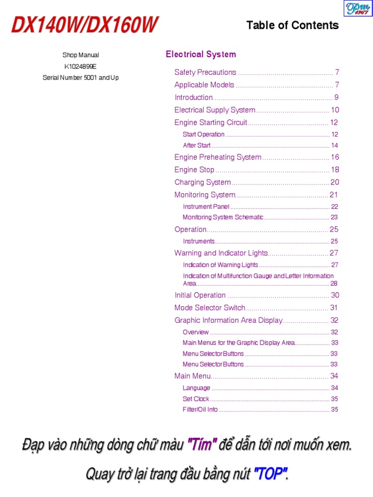 Doosan Dx140 | PDF | Relay | Fuse (Electrical)