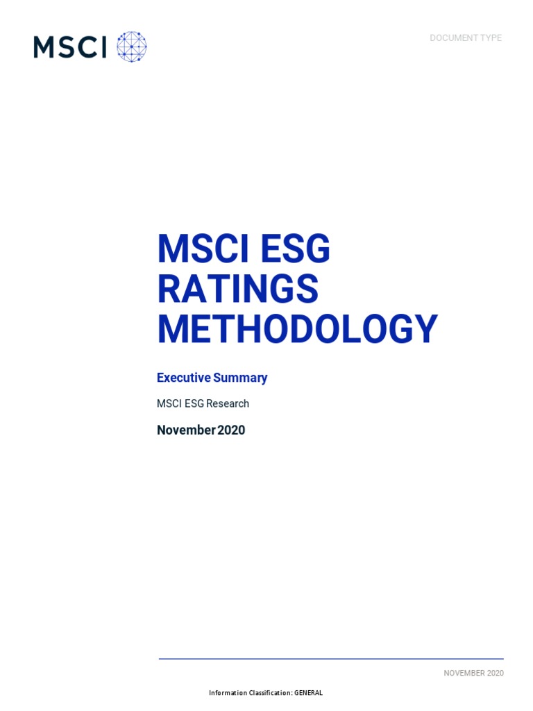 Msci Esg Ratings Methodology: Executive Summary | Download Free PDF ...